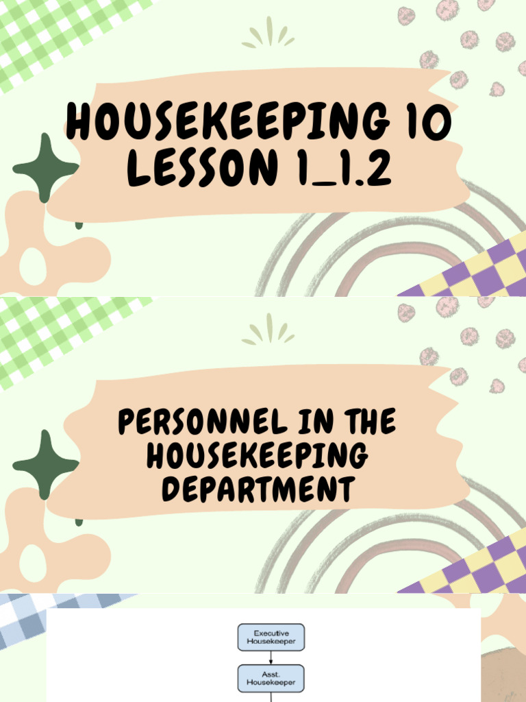 Housekeeping Lesson-1 1.2 | PDF