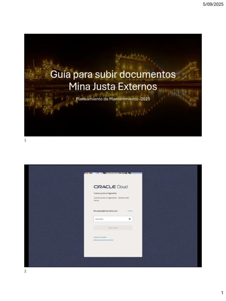Guía para Subir Documentos - Mina Justa Externos - V0 | PDF