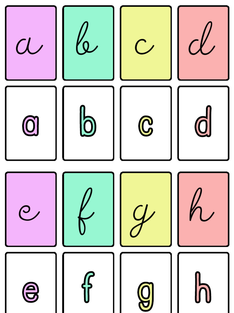 Flashcards Abecedario de Tipografías Colorido | PDF
