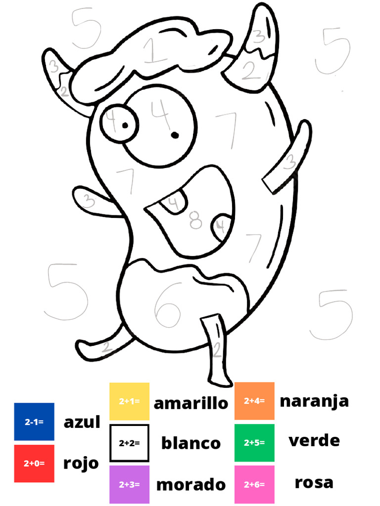 Monstruitos Colorear Por Número | PDF