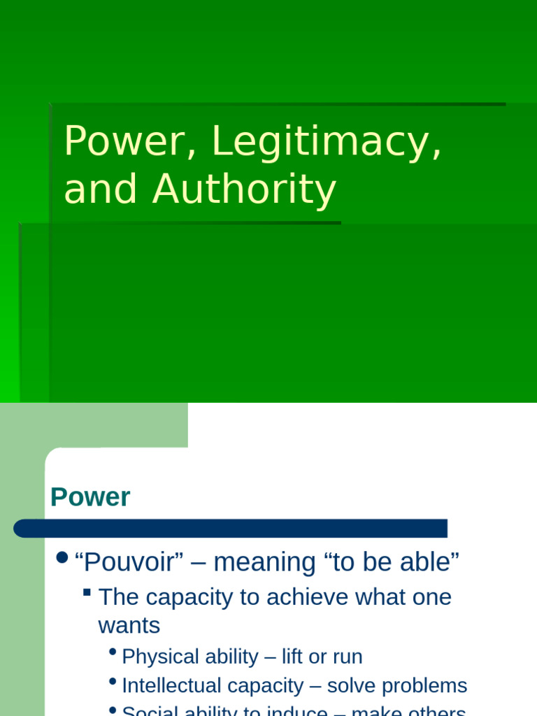 PLSC 1101 Lecture 2 Power, Legitimacy, and Authority | PDF | Charisma ...
