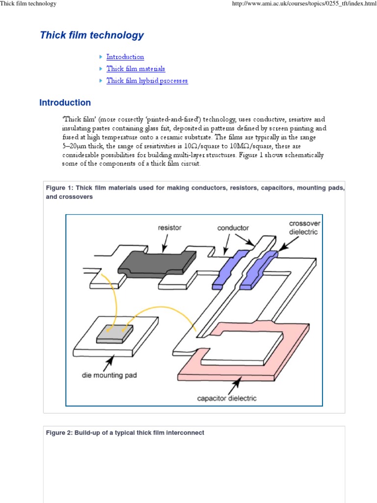 Thick Film Technology | PDF | Electrical Resistance And Conductance ...
