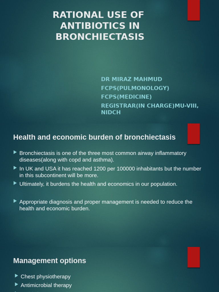 Antibiotics in Bronchiectasis | PDF | Medicine | Human Diseases And ...