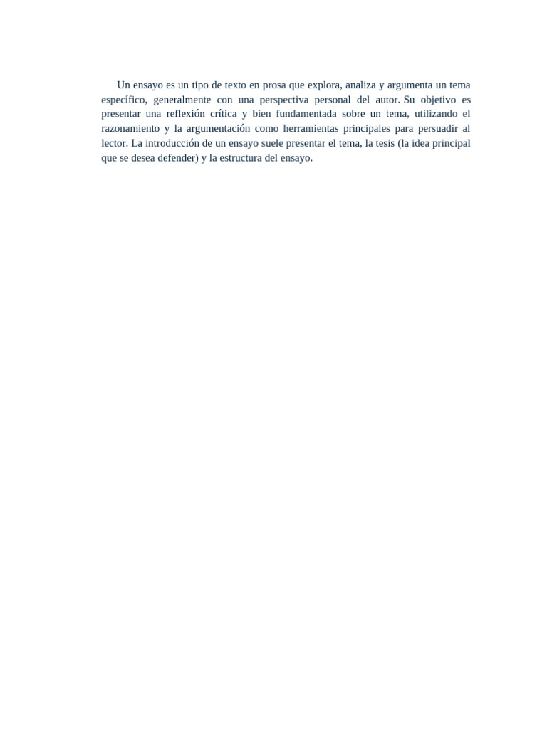 Un Ensayo Es Un Tipo de Texto en Prosa Que Explora | PDF