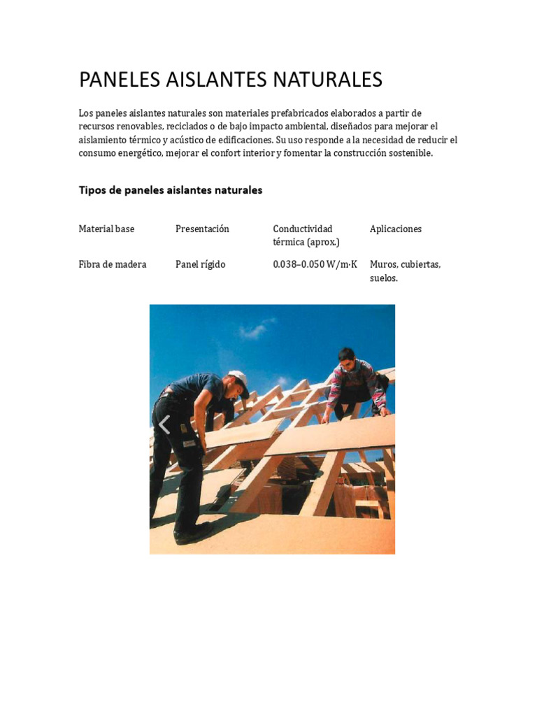Ventajas de los Paneles Aislantes Naturales | PDF