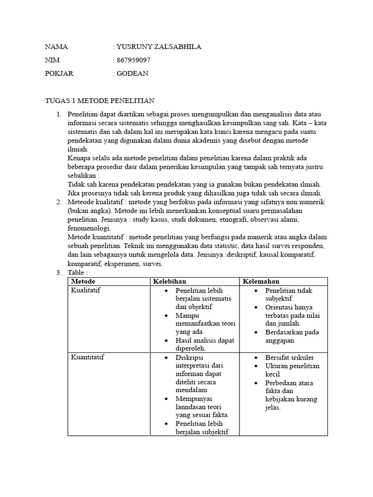 Metode Penelitian: Kualitatif vs Kuantitatif | PDF
