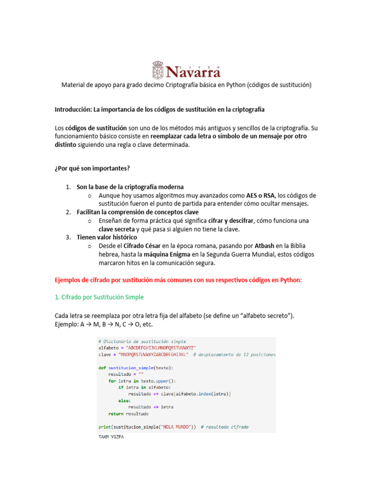 Criptografia Basica en Python Codigos de Sustitucion | PDF ...