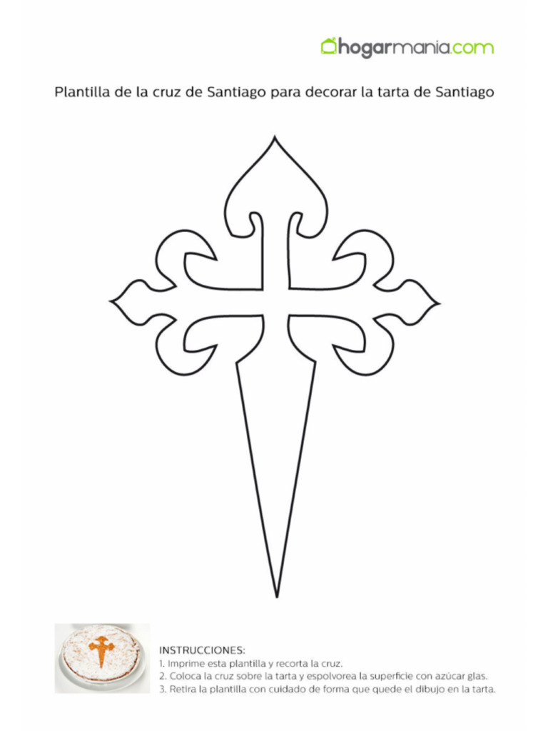 Plantilla Cruz Tarta Santiago | PDF