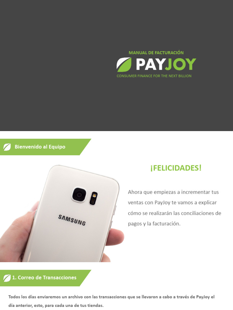 Manual de Facturación PayJoy | PDF | Factura | Dinero