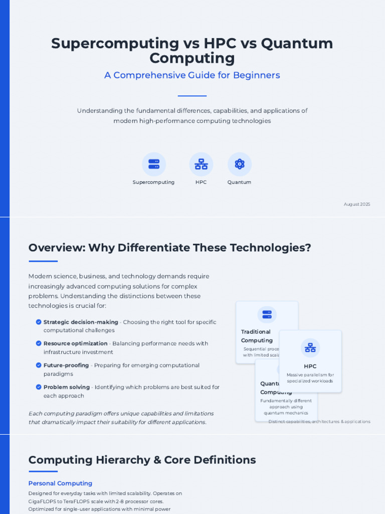 Supercomputing HPC Quantum Comparison | PDF | Supercomputer | Quantum ...
