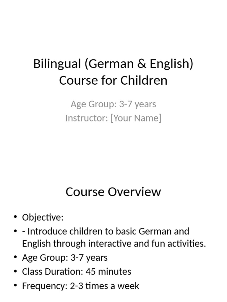 Bilingual German English Course 3-7 | PDF