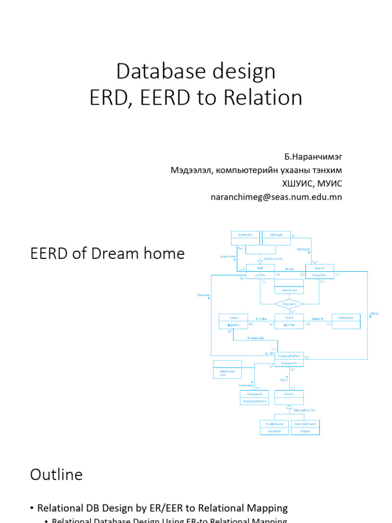 Lecture10 ERD EERD To Relations Mapping | PDF | Relational Database ...