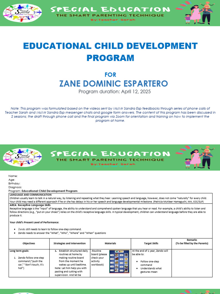 Zane Dominic Espartero-Dp | PDF | Child Development | Communication