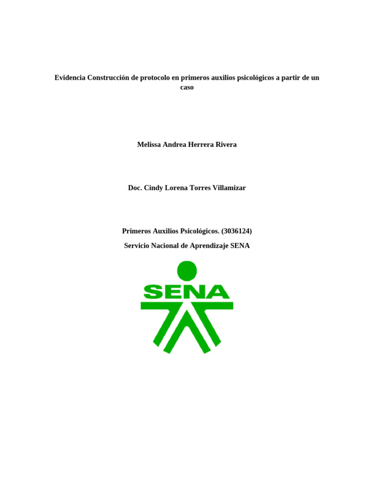 Evidencia Construcción de Protocolo en Primeros Auxilios Psicológicos A ...