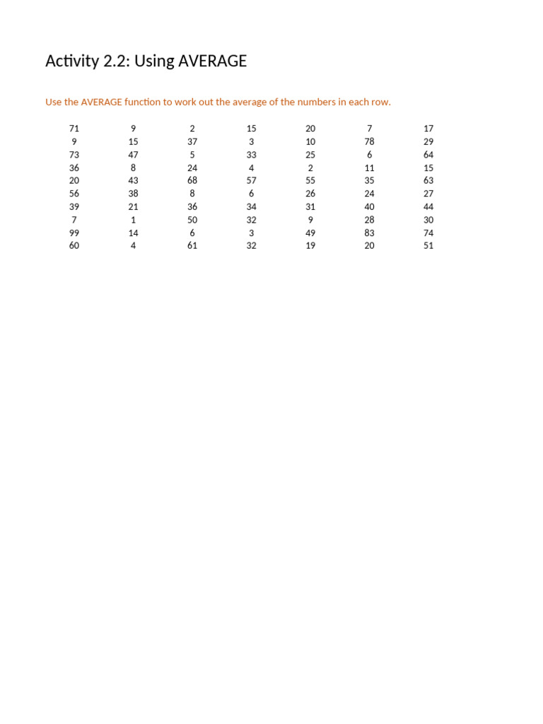 Microsoft Excel Workbook 2.2 - Introducing Spreadsheets | PDF | Office ...