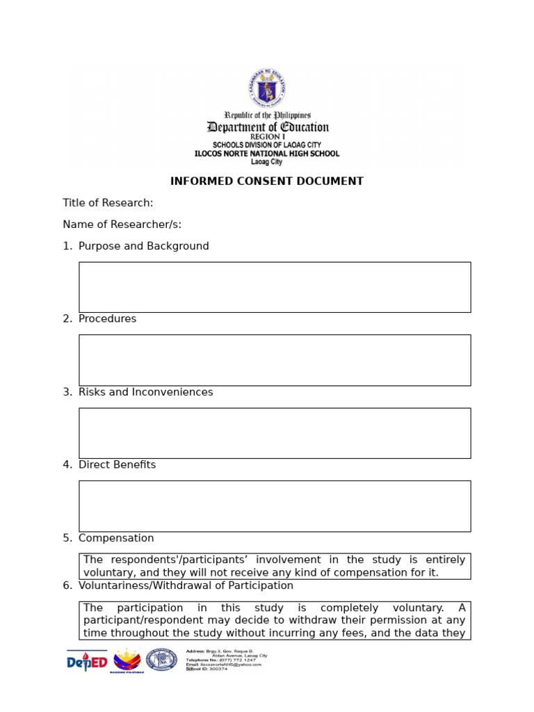 Informed Consent Document | PDF