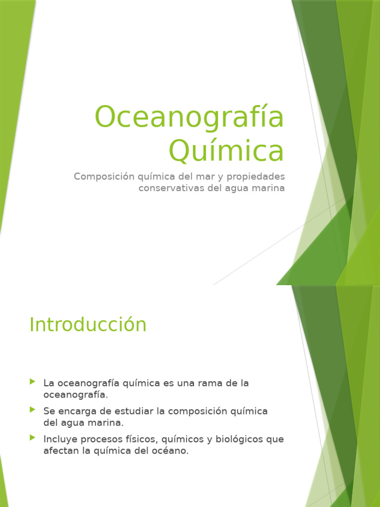 Oceanografia Quimica | PDF | Salinidad | Agua de mar