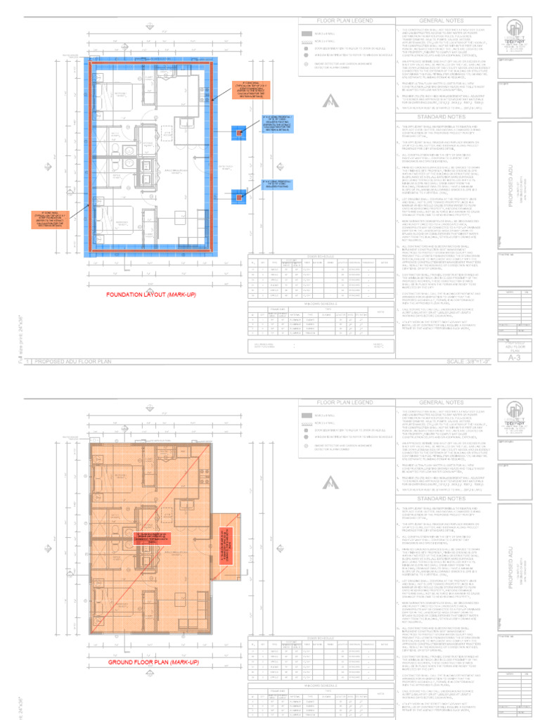 Proposed ADU - Structural Plan Mark Ups - Compiled | PDF | Framing ...