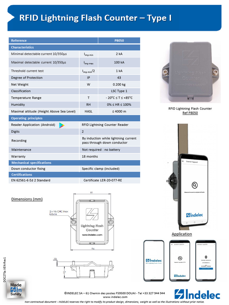 RFID Lightning Flash Counter P8050 Specs | PDF | Applied And ...