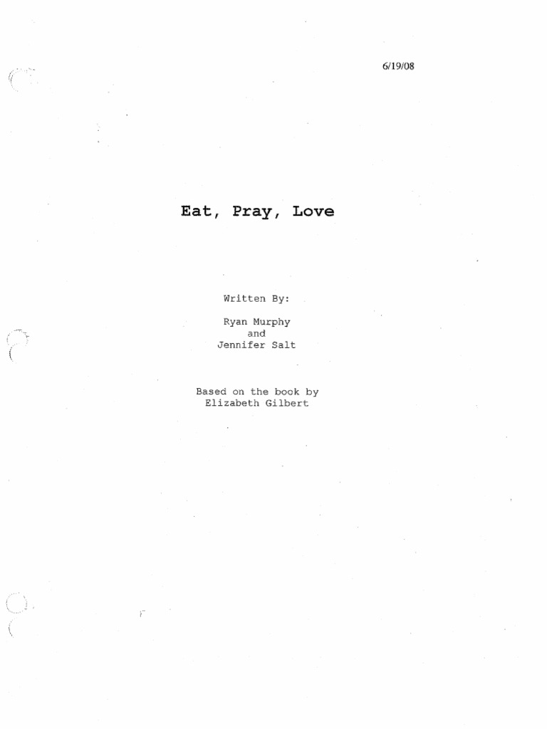 Script Eat Pray Love | PDF