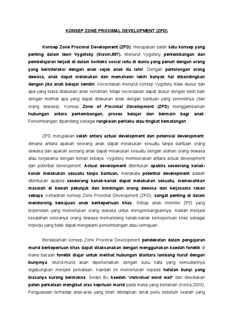 Konsep Zone Proximal Development | PDF