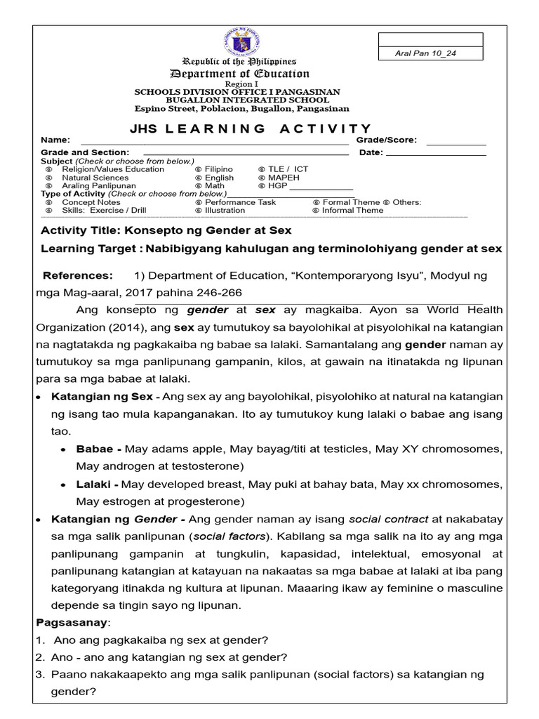 Aral Pan 10 - LAS01 - DAY1 | PDF