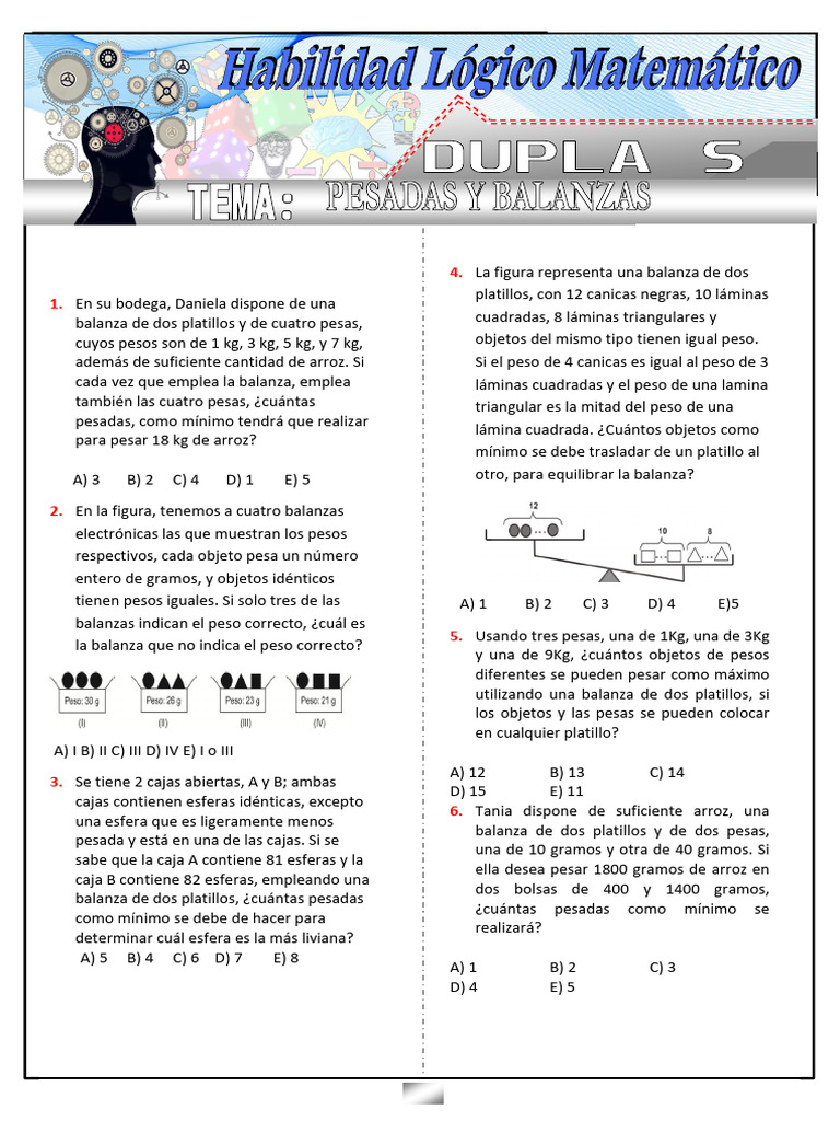 Problemas de Pesaje con Balanzas | PDF | Balanza | Kilogramo