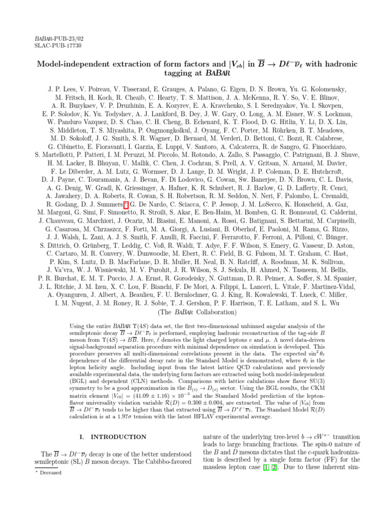 Model-Independent Extraction of Form Factors | PDF | Standard Model ...