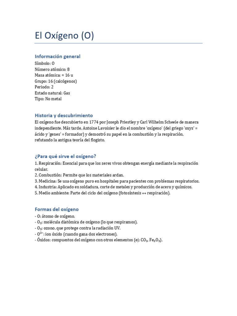 Oxigen o | PDF