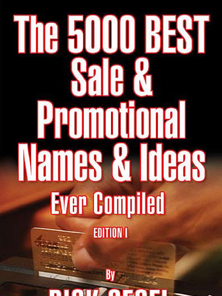 Ebook The 5000 Best Sale and Promotional Names and Ideas | PDF | Coupon ...