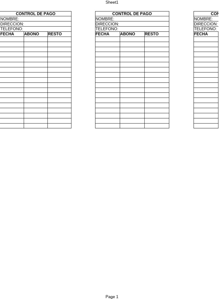Control de Pagos y Abonos Detallado | PDF