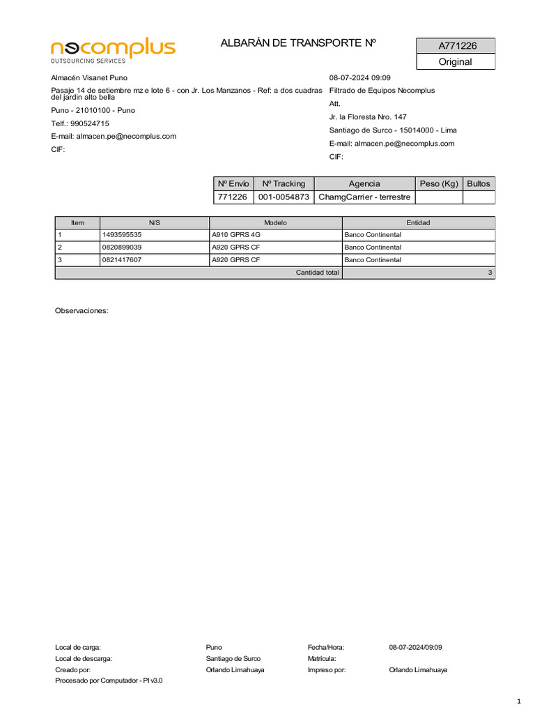 Albaran 771226 | PDF