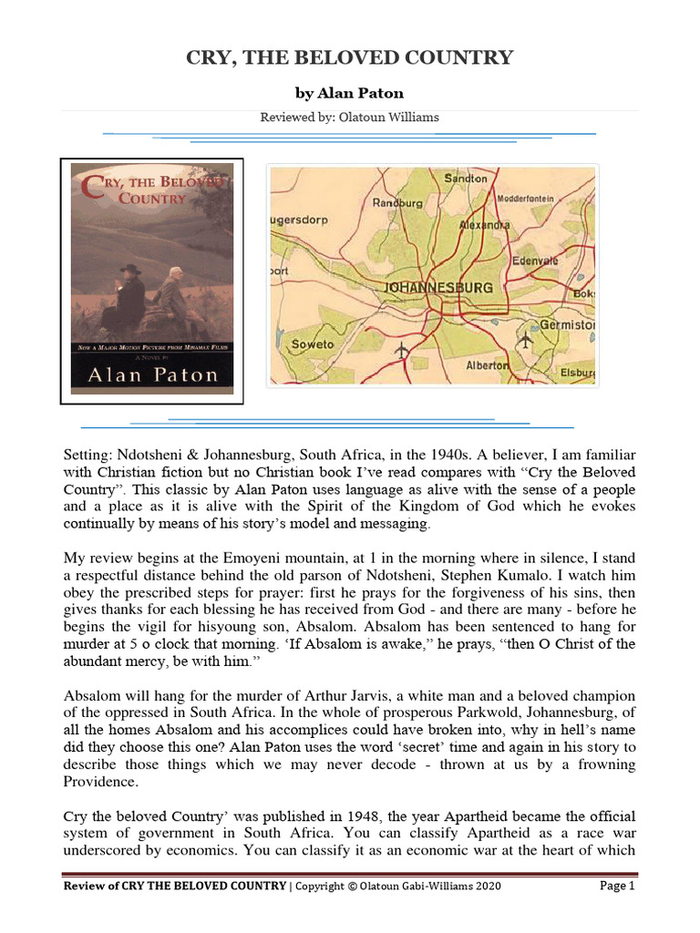 Review of Cry the Beloved Country | PDF