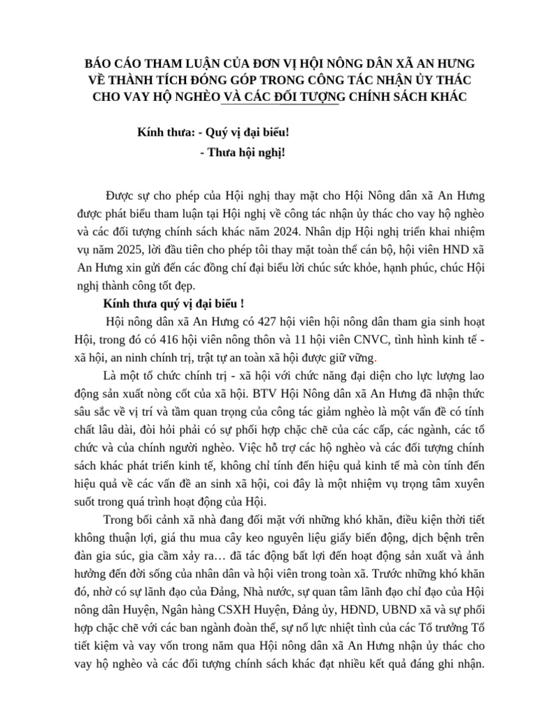 Báo Cáo Tham Luan H I Nông Dân An Hưng | PDF