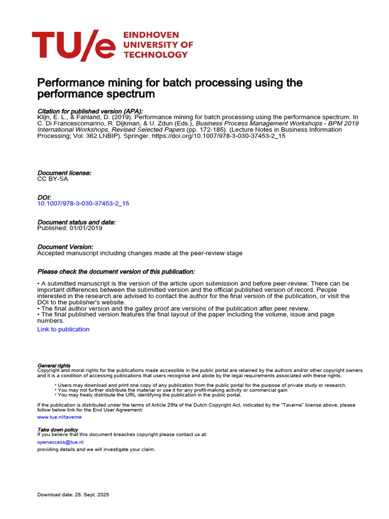 Performance Mining For Batch Processing Using The Performance Spectrum ...