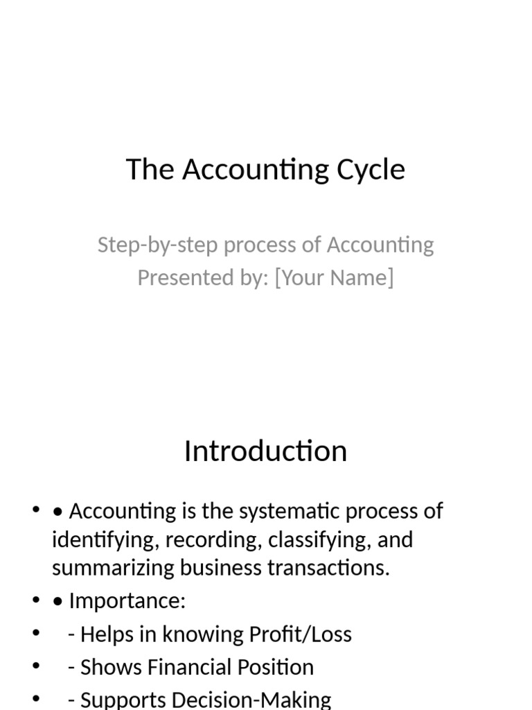 Accounting Cycle Presentation | PDF