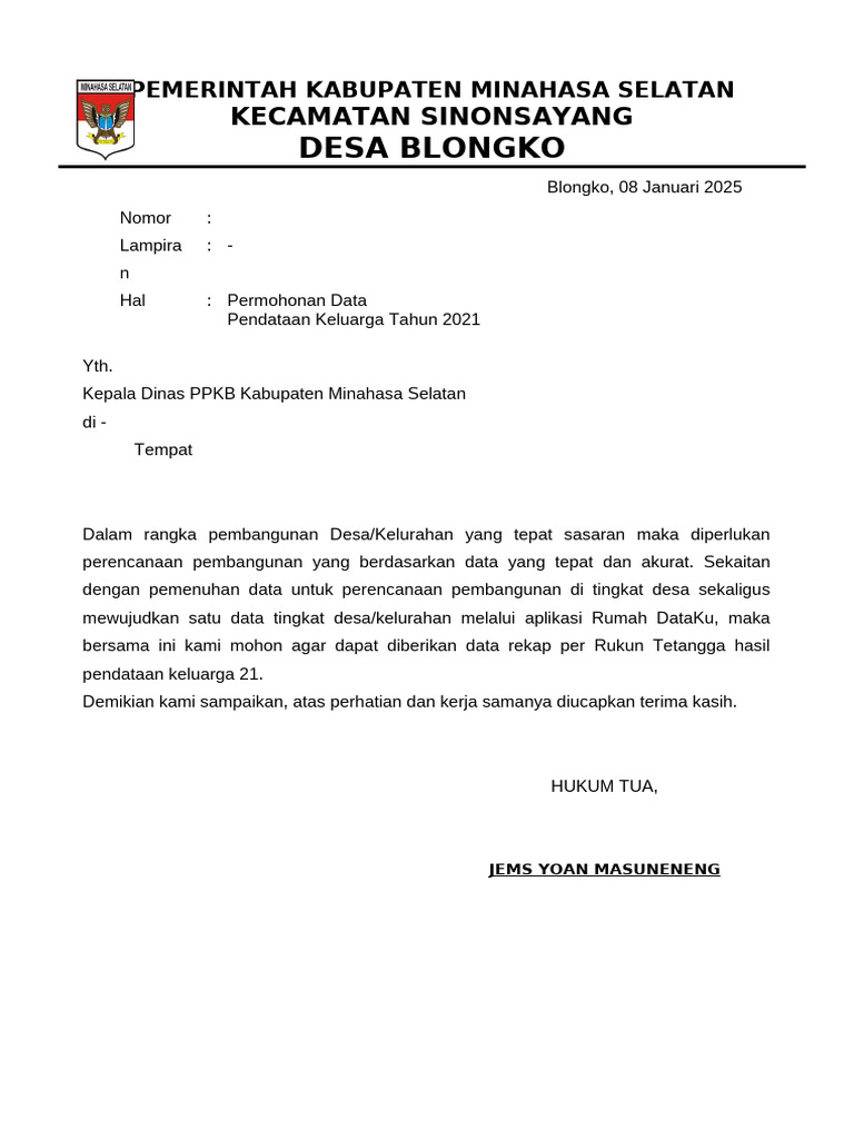 Permohonan Dan BAST Rumah DataKu Tumpaan Satu | PDF