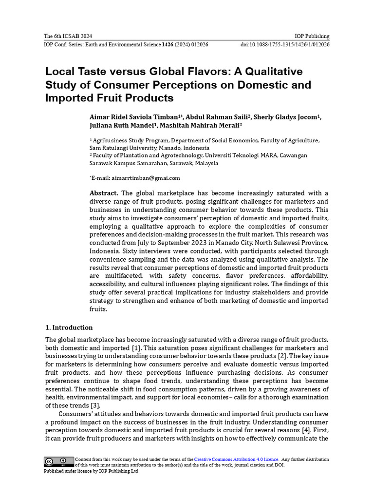 Local Taste Versus Global Flav | PDF | Consumer Behaviour | Qualitative ...
