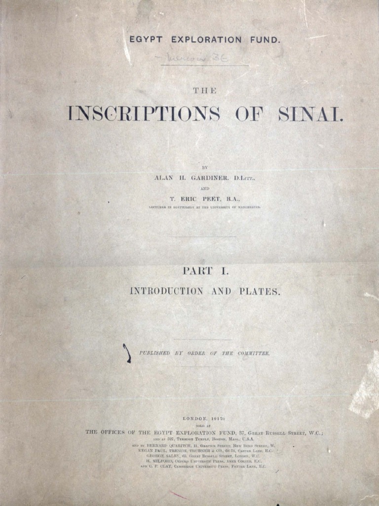 Gardiner - Inscriptions of Sinai | PDF | Epigraphy | Archaeology