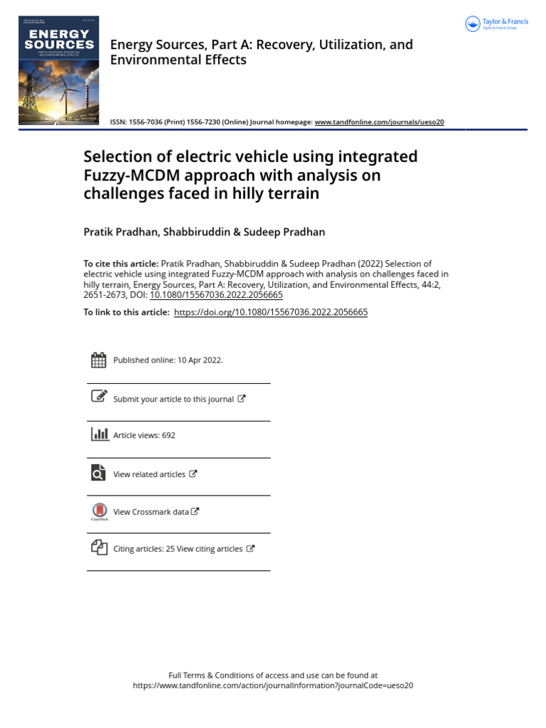 Selection of Electric Vehicle Using Integrated Fuzzy-MCDM Approach With ...