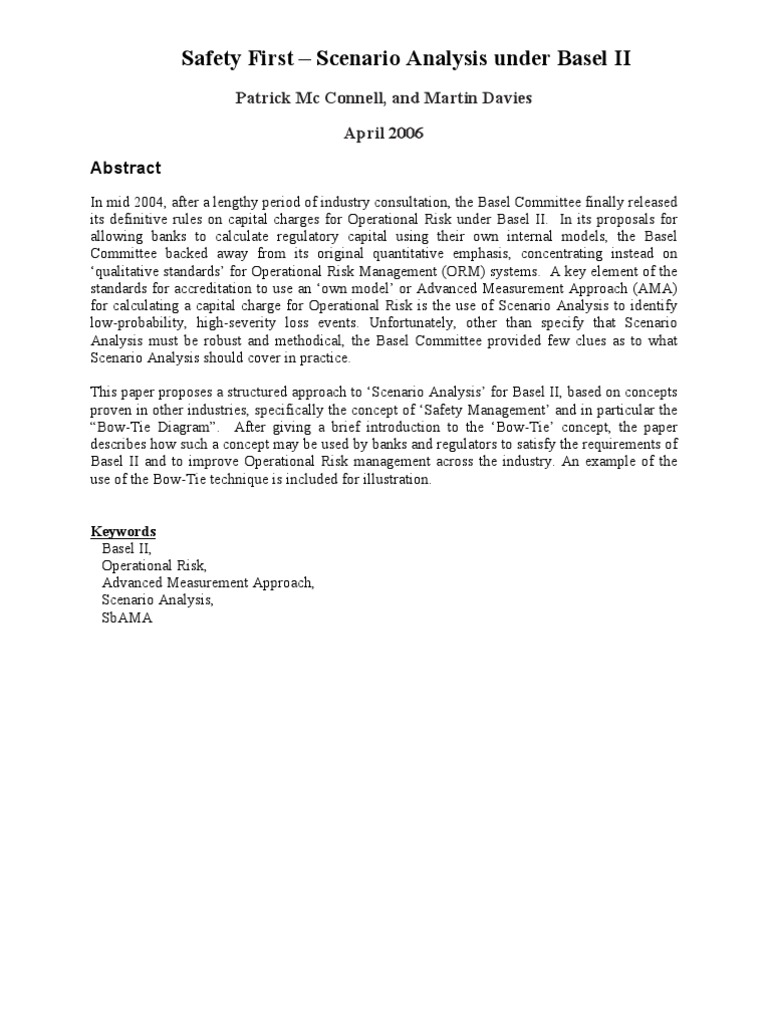 6.operational Risk - Scenario Analysis Under Basel II | PDF ...