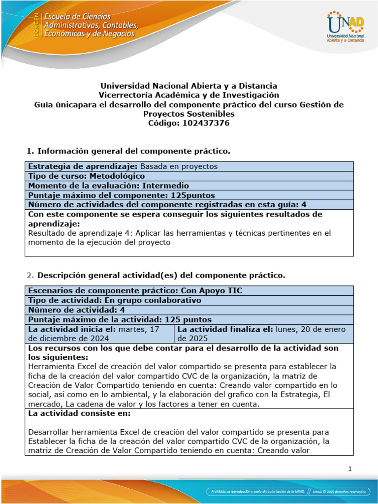 Guía para El Desarrollo Del Componente Práctico y Rúbrica de Evaluación ...