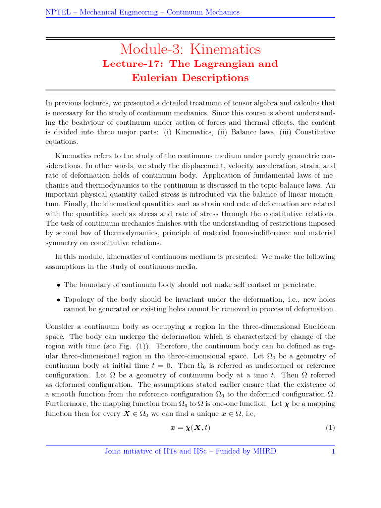 Lec 17 | PDF | Continuum Mechanics | Physics