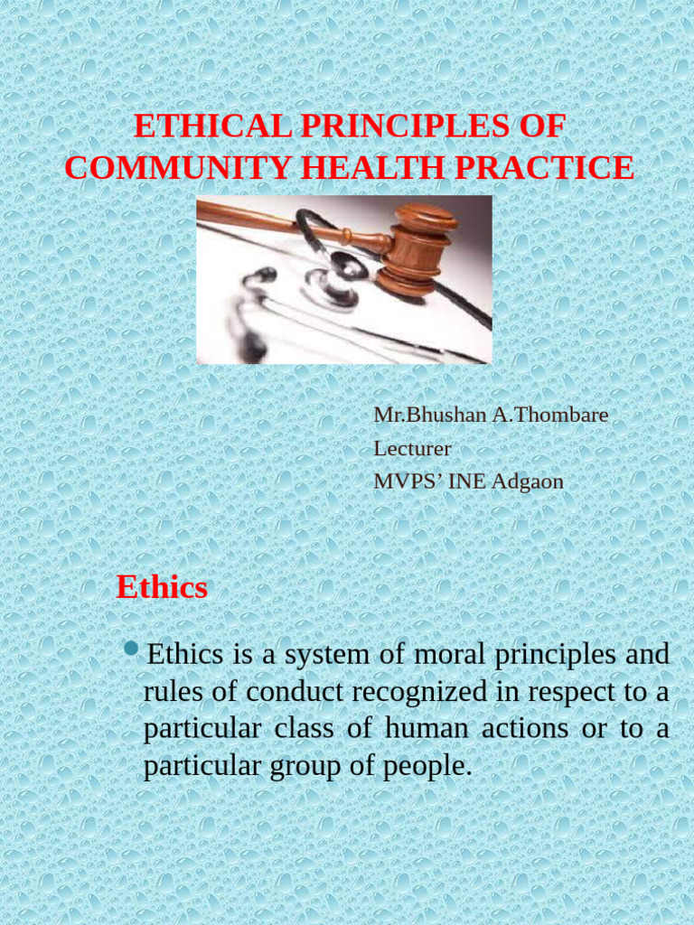 Ethical Principles of Community Health Practice | PDF | Justice | Crime ...