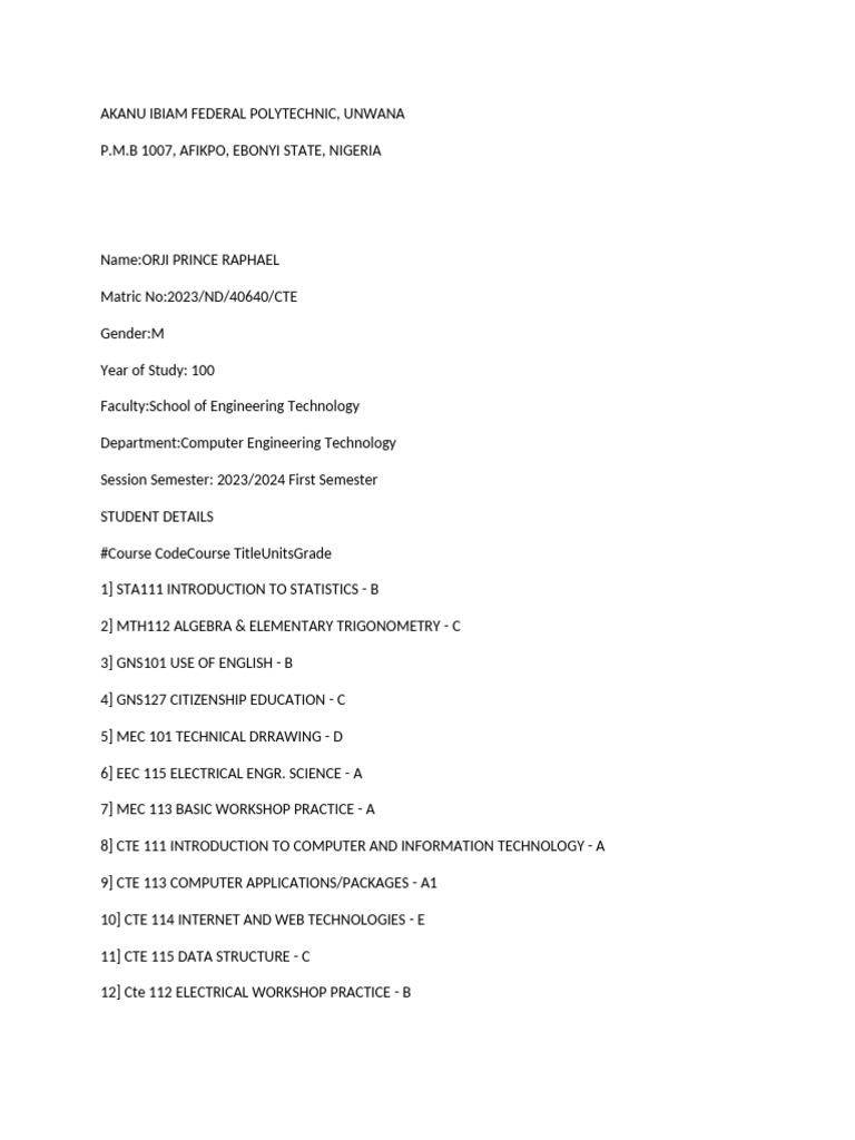 Akanu Ibiam Fed-Wps Office | PDF