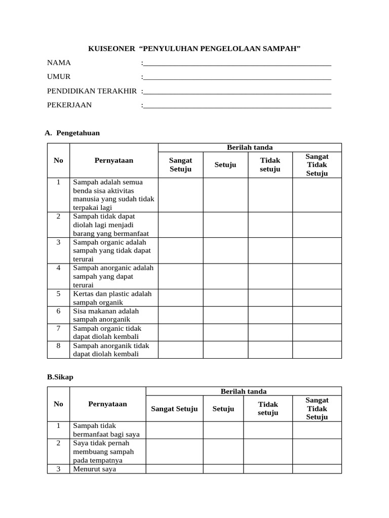 Lembar Pre Test Pos Test | PDF