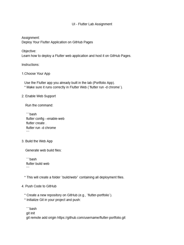 Flutter Assignment | PDF