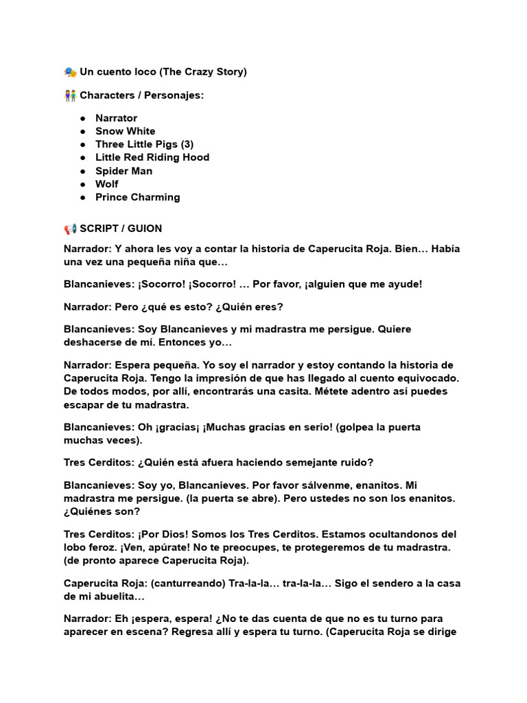 ? Un Cuento Loco (The Crazy Story) | PDF | Blanco como la nieve ...