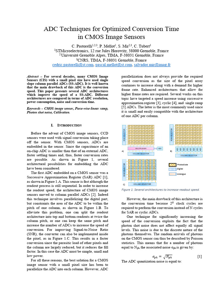ADC Techniques For Optimized Conversion Time in CMOS Image Sensors ...