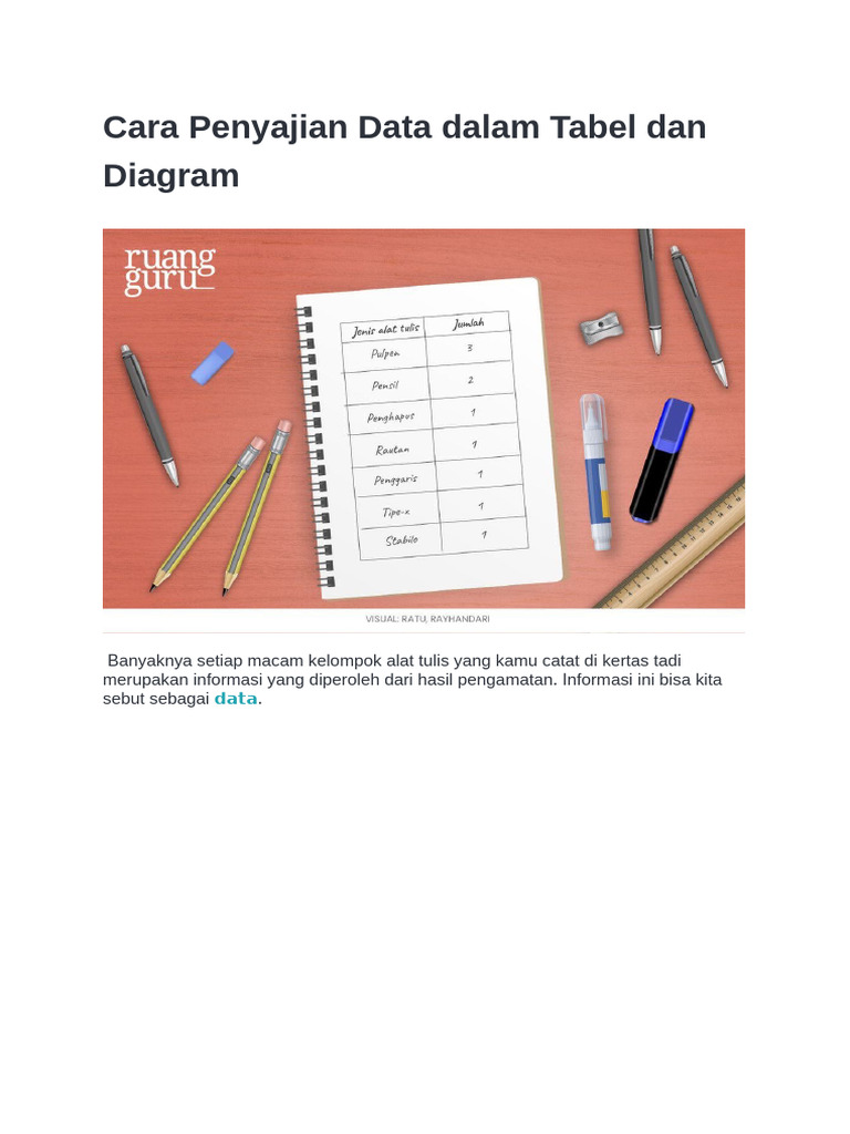 Penyajian Data dalam Tabel dan Diagram | PDF